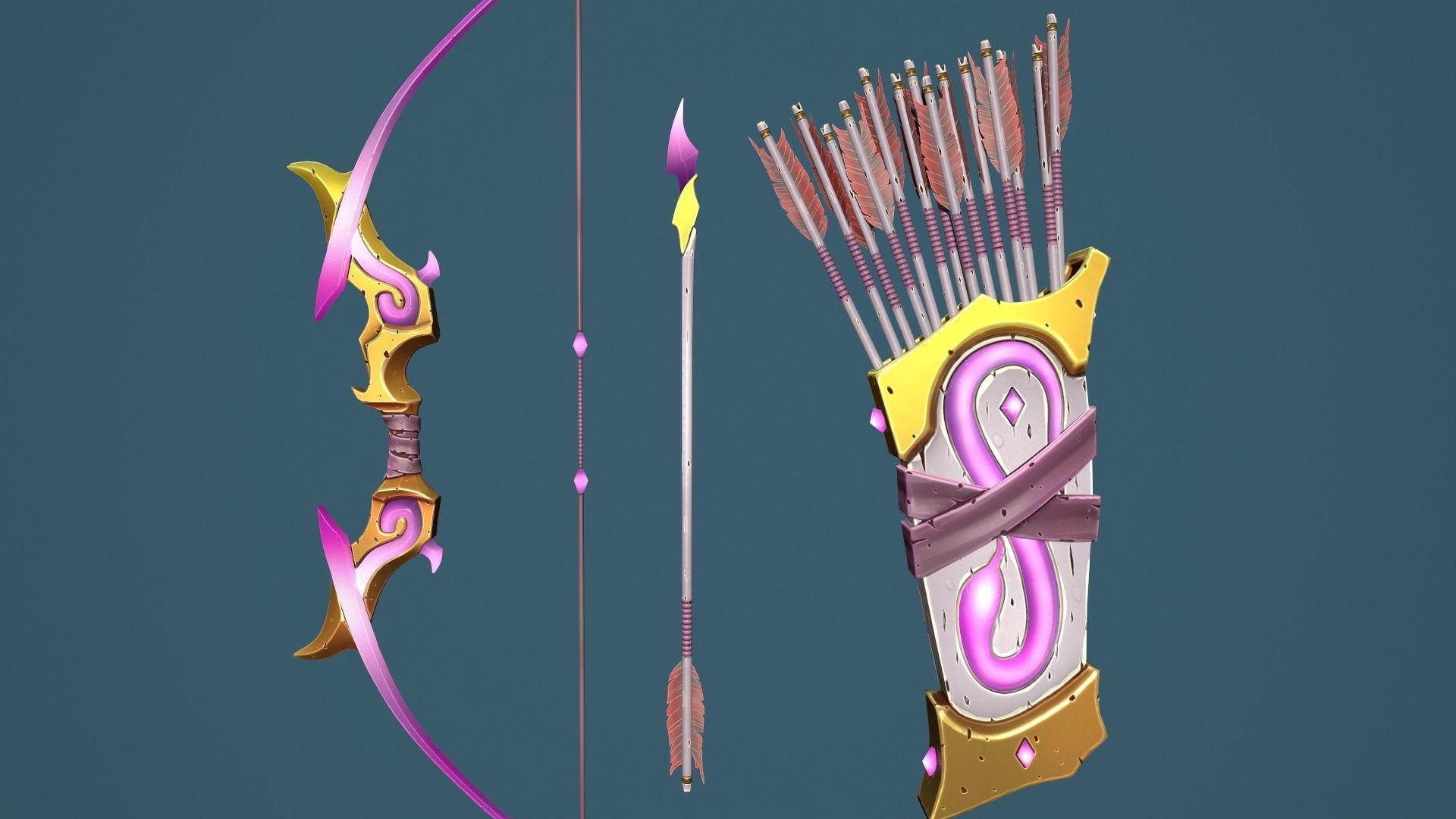 3D model Snake bow and quiver VR / AR / low-poly | CGTrader
