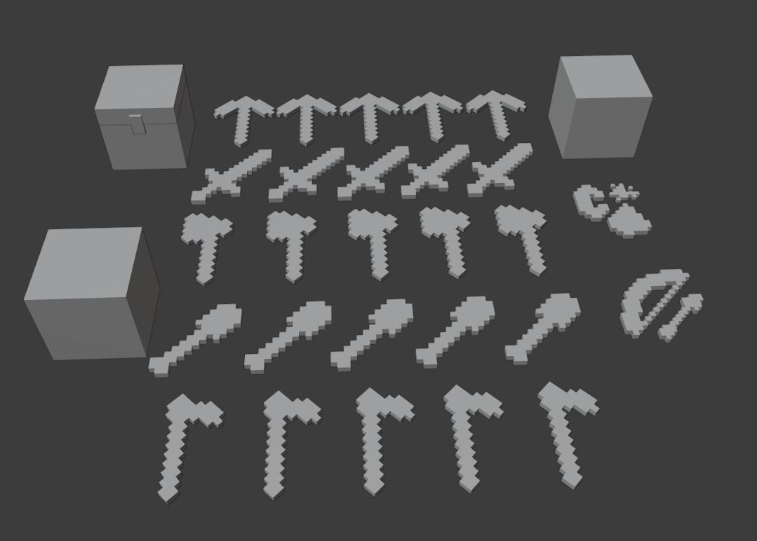 3D model MINECRAFT TOOL PACK 3D MODEL VR / AR / low-poly | CGTrader