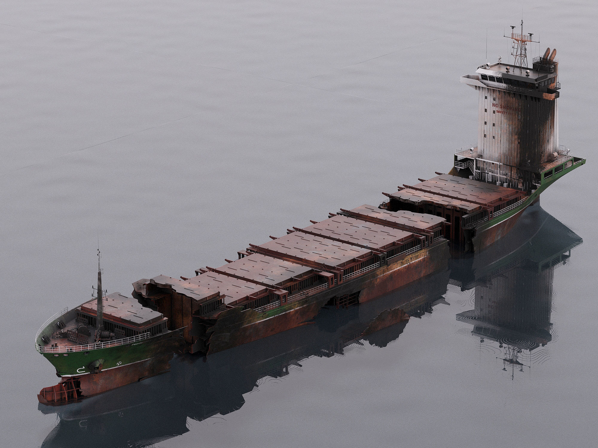 Burned and destroyed ship 3D model | CGTrader