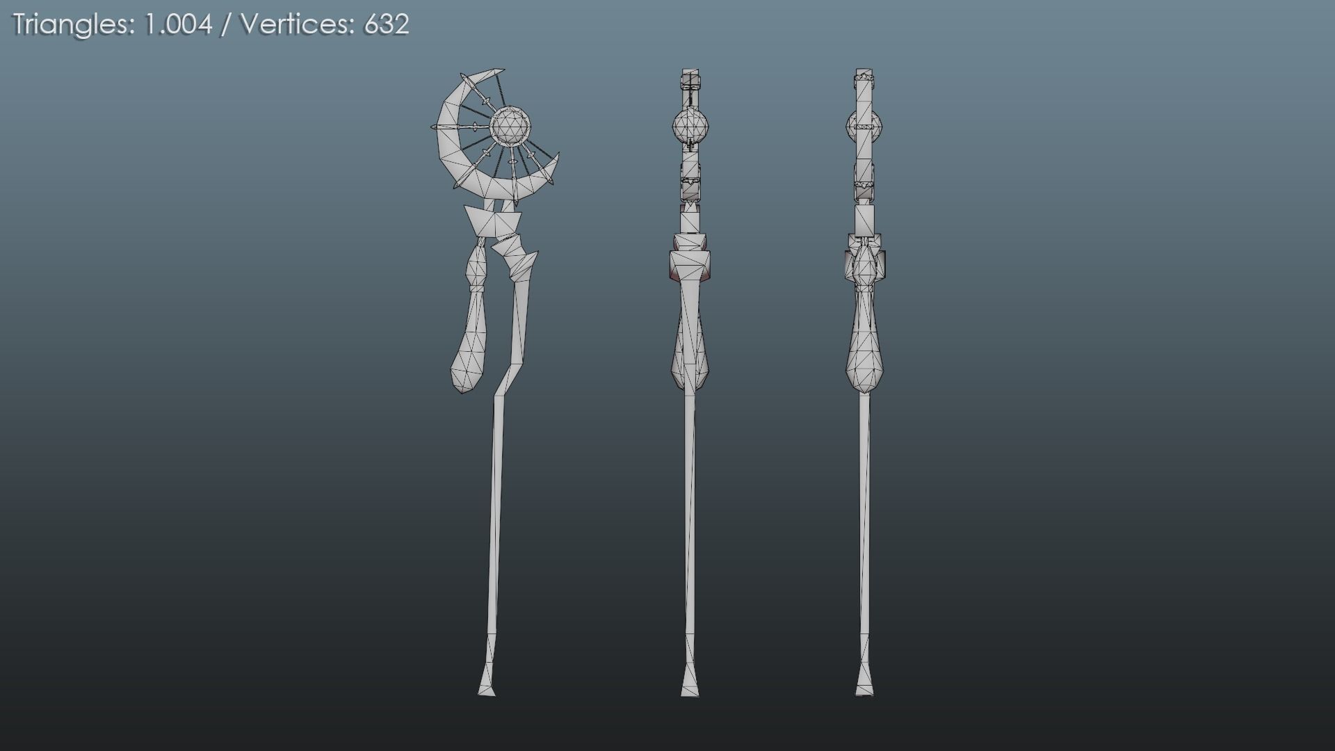 3D model Stylized Fantasy Druid Staff Collection Game-Ready VR / AR ...