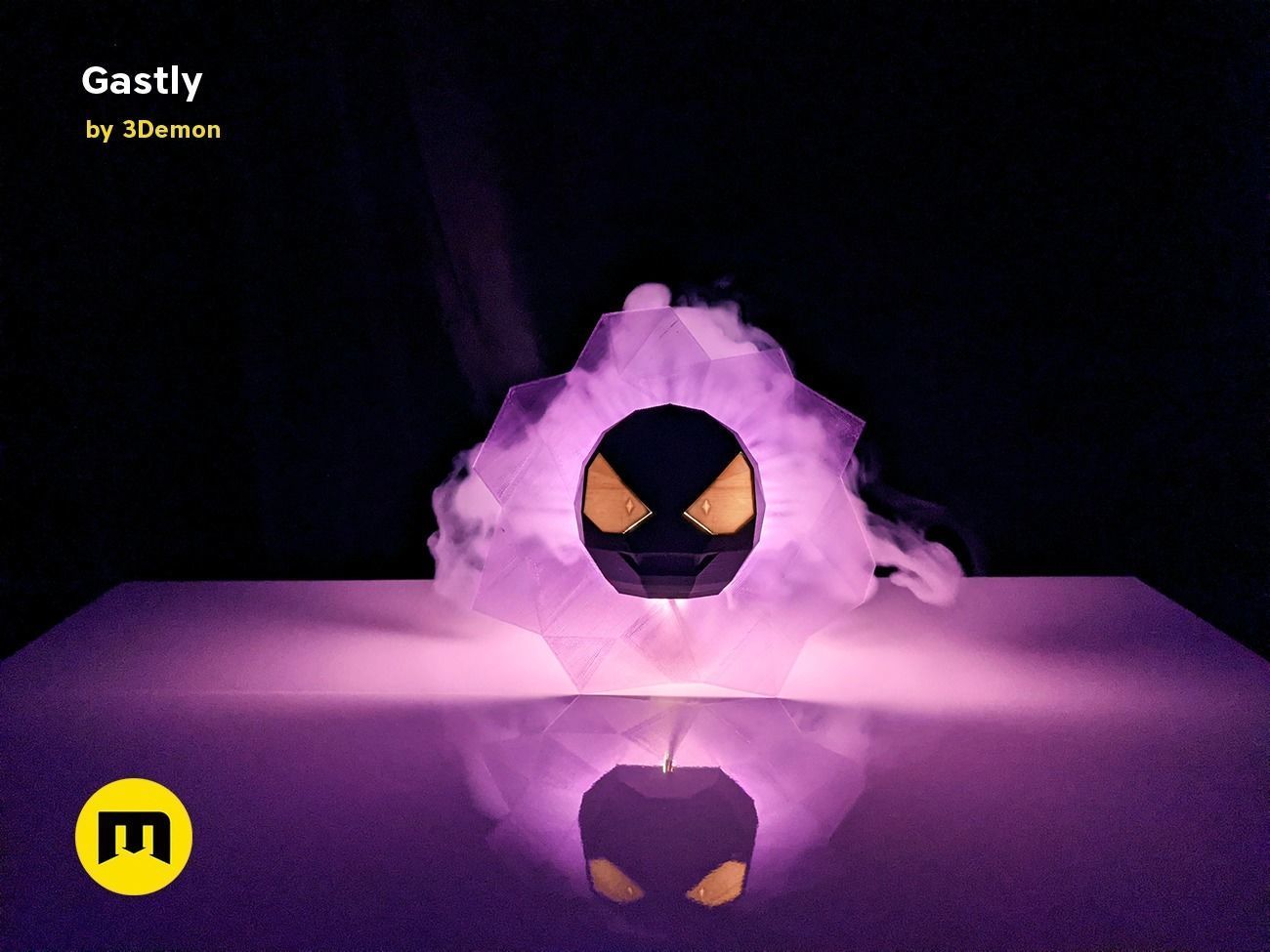 Gastly Low Poly Vapor Decoration 3D model 3D printable | CGTrader
