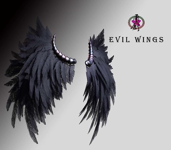 3D model Evil Wings VR / AR / low-poly | CGTrader