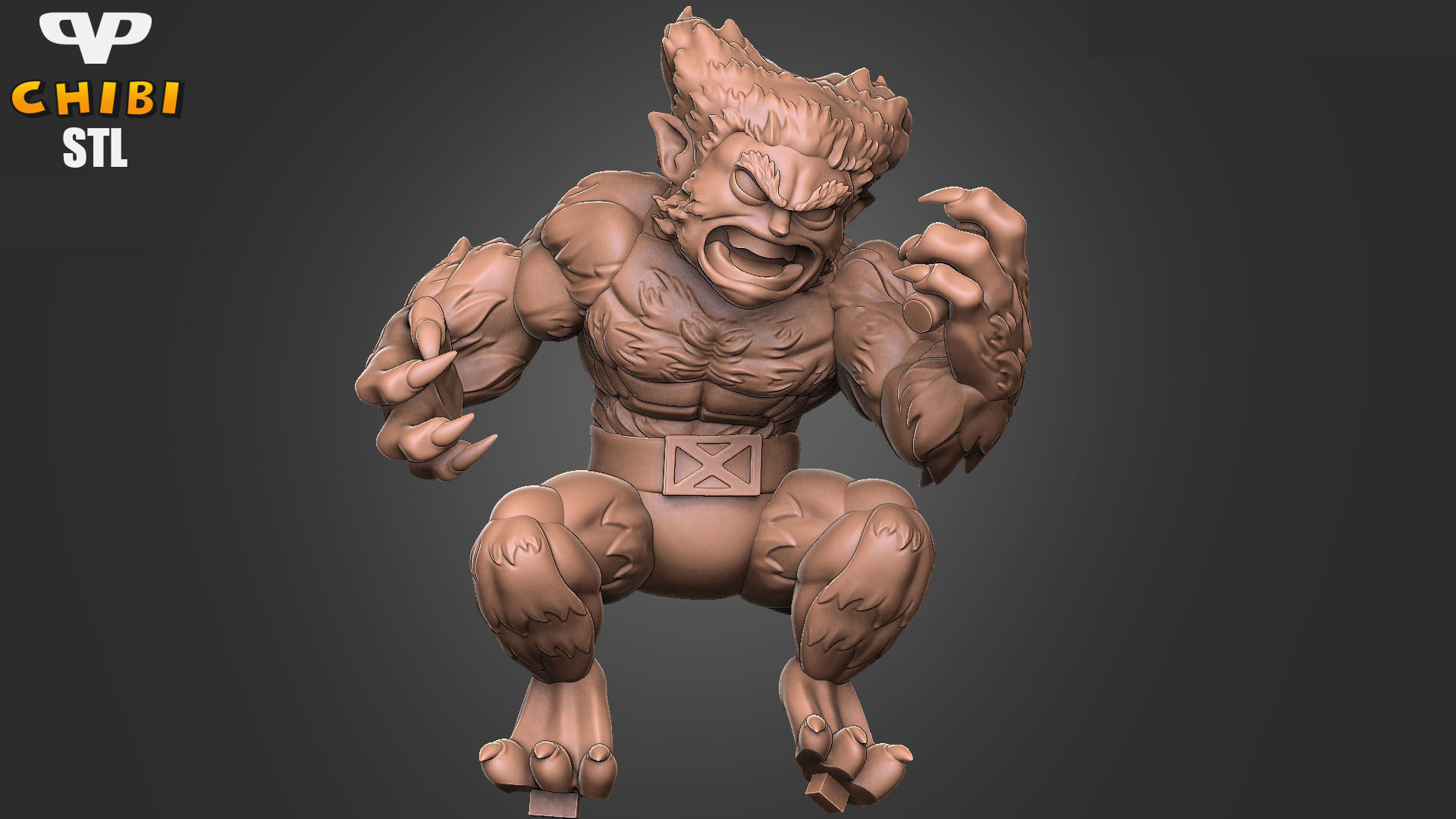 X-Men vs Sentinel Chibi Diorama for 3D Printing STL 3D model 3D ...