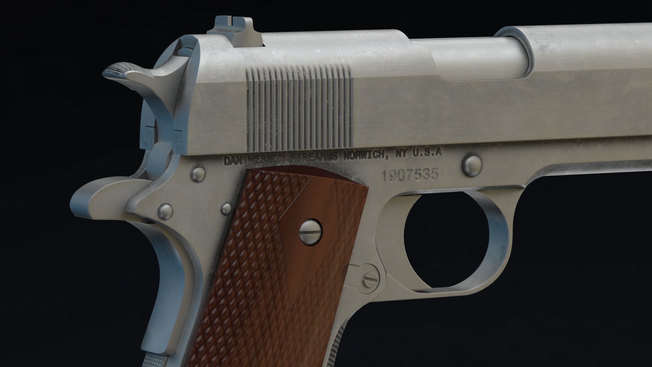 3D model Dan Wesson M1911 ACP Low Poly VR / AR / low-poly | CGTrader