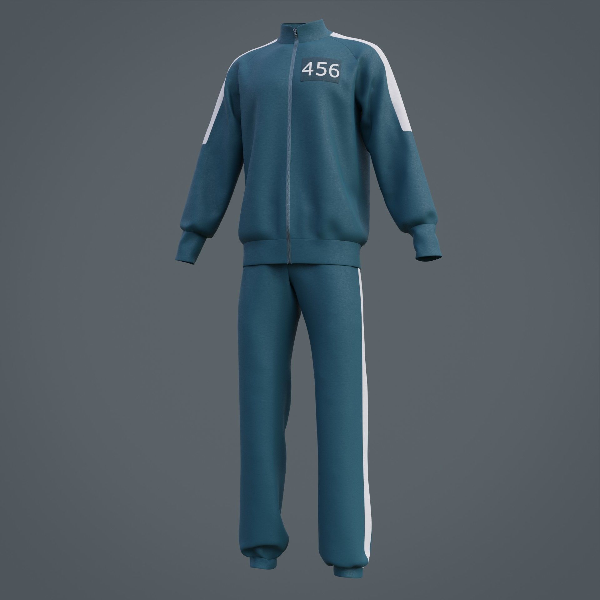 Squid Game Players Uniform - 456 Male Tracksuit Costume 3D model | CGTrader