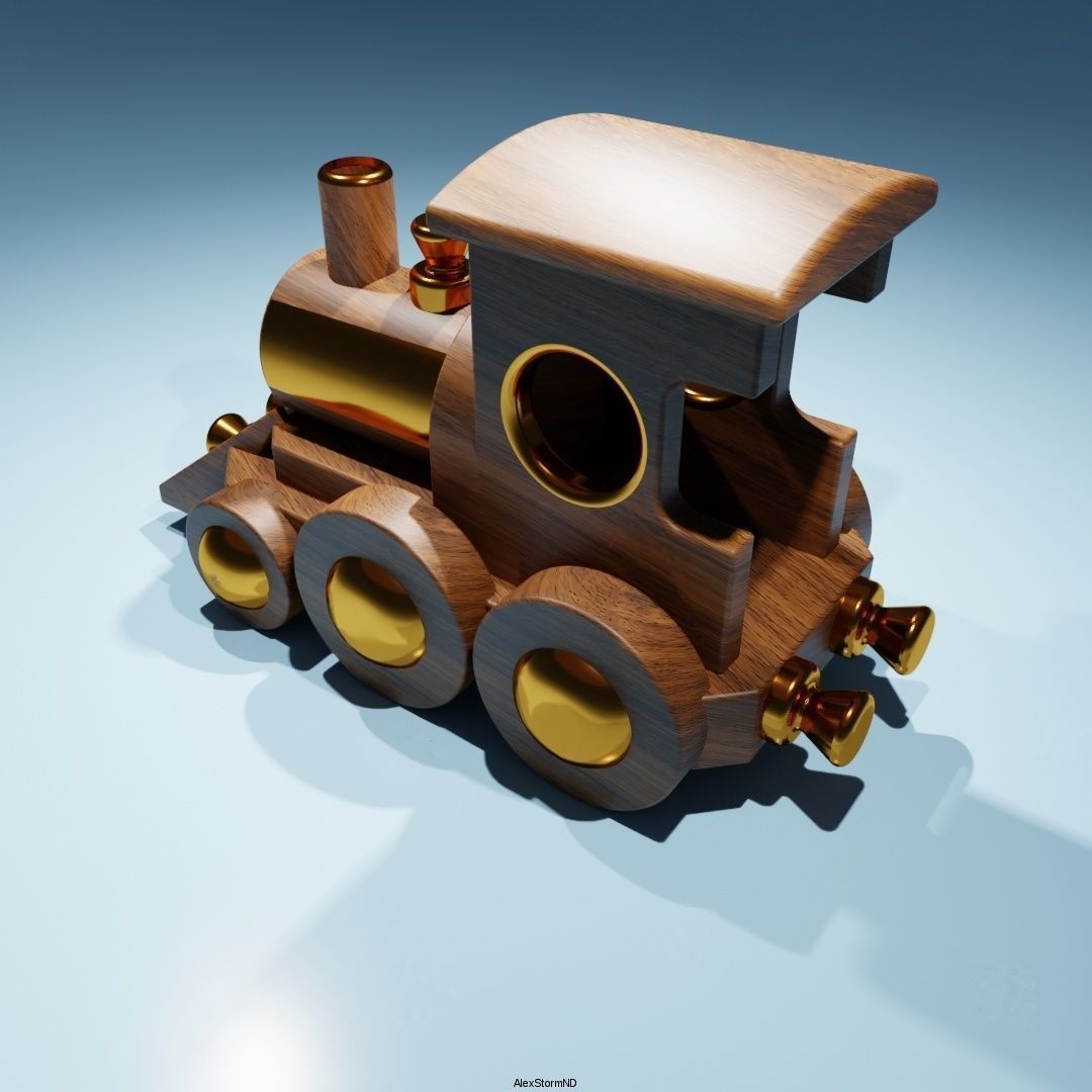 Steam train 3D model 3D printable | CGTrader
