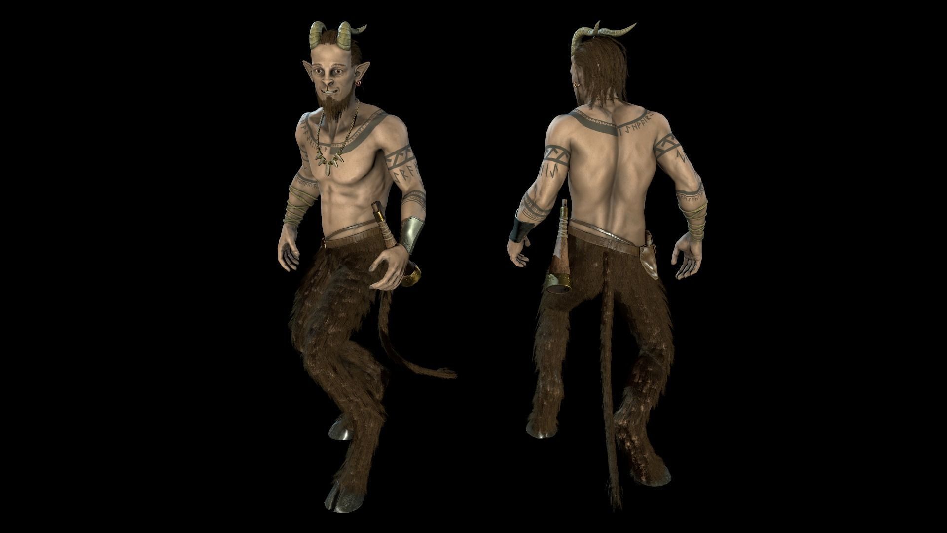 3D model Game ready low-poly model Satyr VR / AR / low-poly | CGTrader