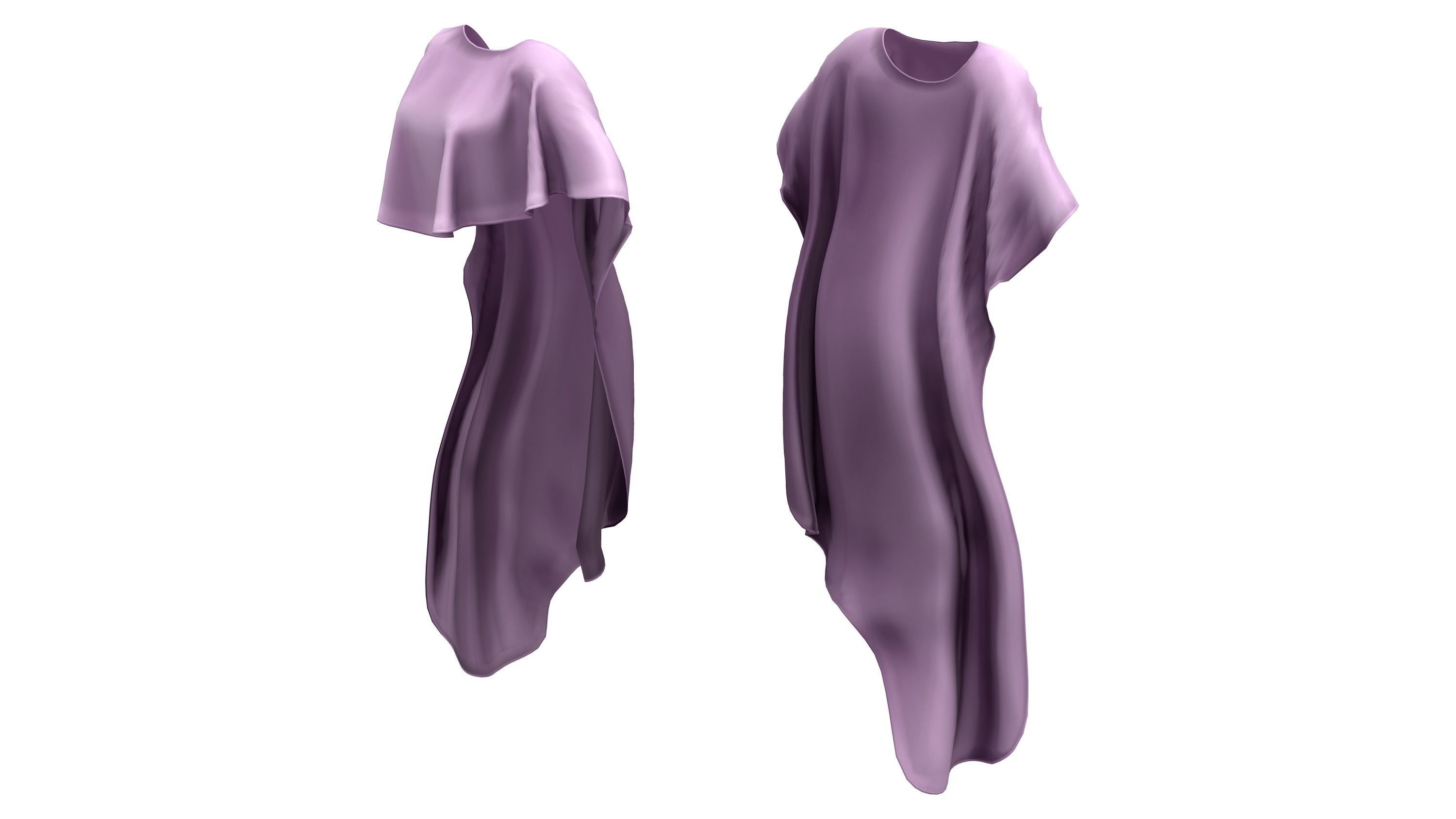 3D model Long Poncho Topper Dress VR / AR / low-poly | CGTrader
