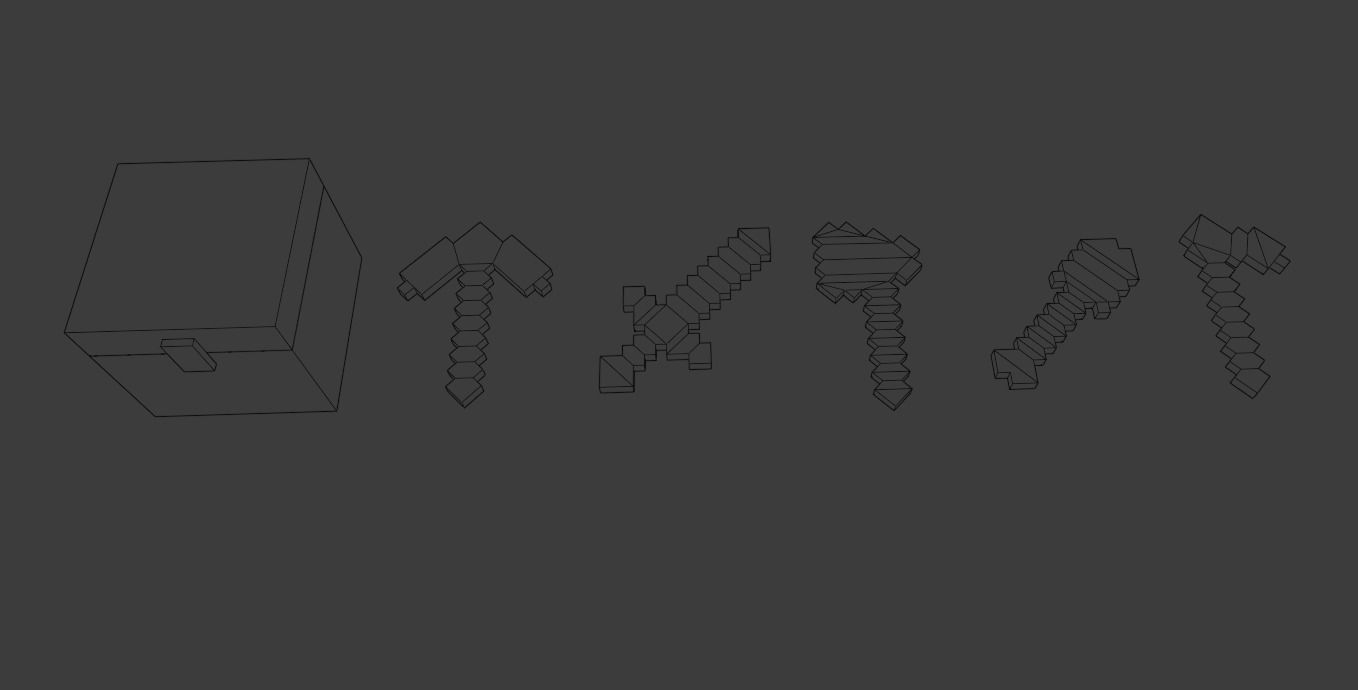 3D model MINECRAFT WOOD TOOL PACK 3D MODEL VR / AR / low-poly | CGTrader