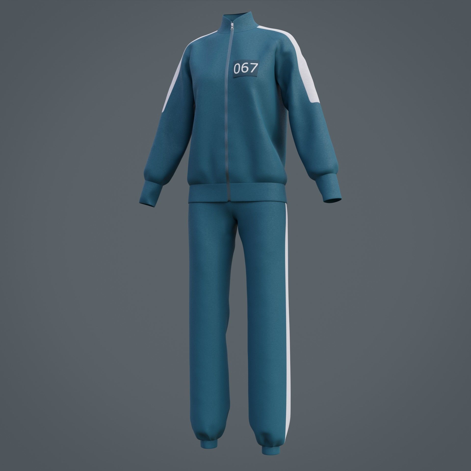 Squid Game Players Uniform - 067 Female Tracksuit Costume 3D model ...