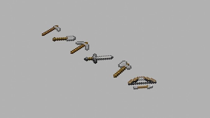 3D model MINECRAFT STONE TOOL PACK 3D MODEL VR / AR / low-poly | CGTrader