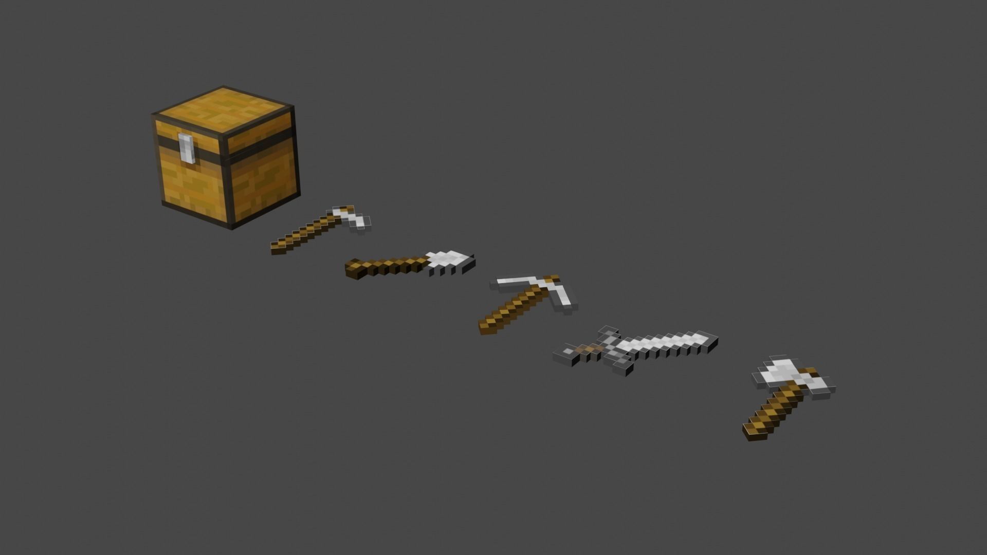 3D model MINECRAFT IRON TOOL PACK 3D MODEL VR / AR / low-poly | CGTrader