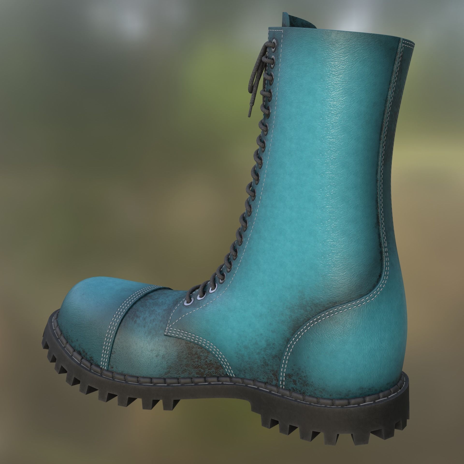3D model Steel Boots Blue Cyan VR / AR / low-poly | CGTrader