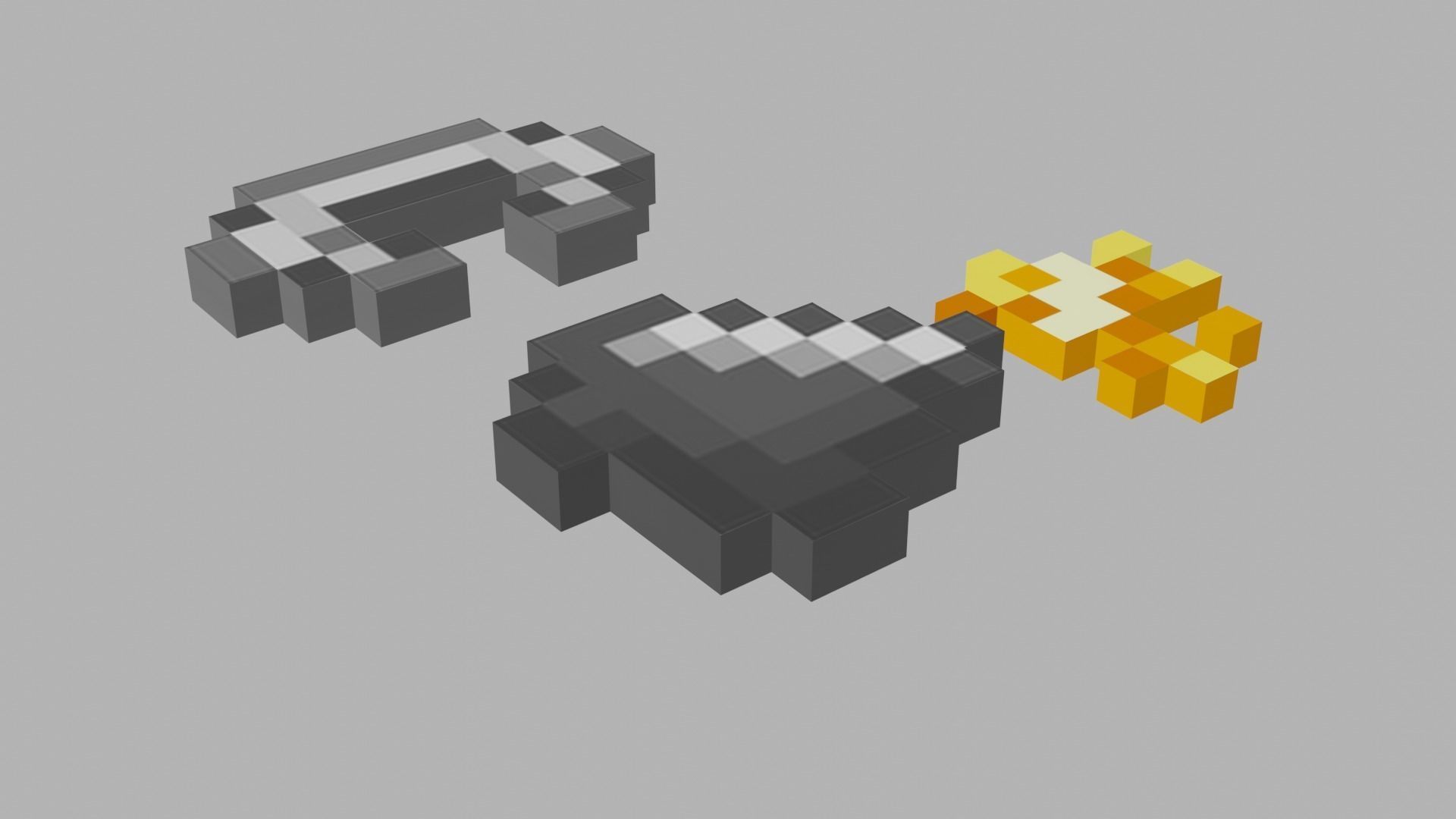 3D model MINECRAFT GOLD TOOL PACK 3D MODEL VR / AR / low-poly | CGTrader