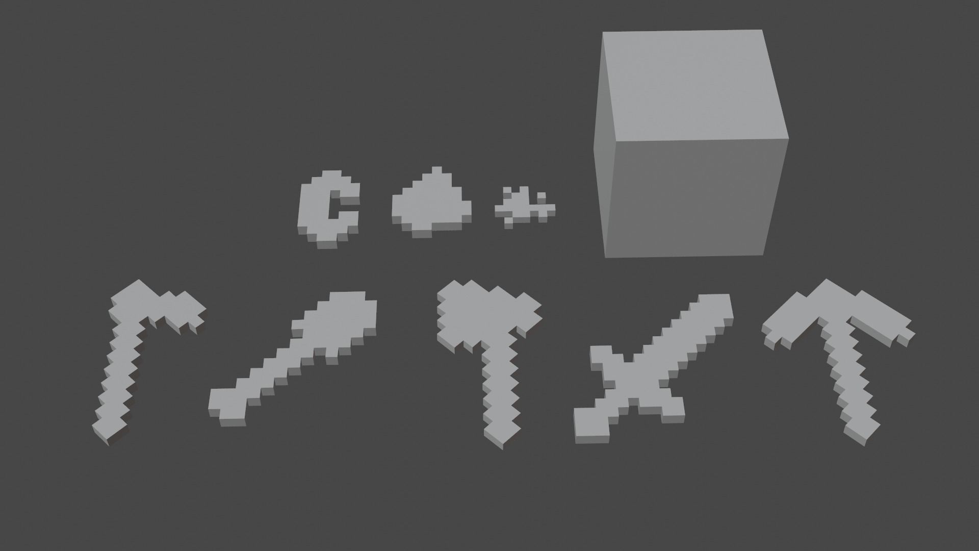 3D model MINECRAFT GOLD TOOL PACK 3D MODEL VR / AR / low-poly | CGTrader