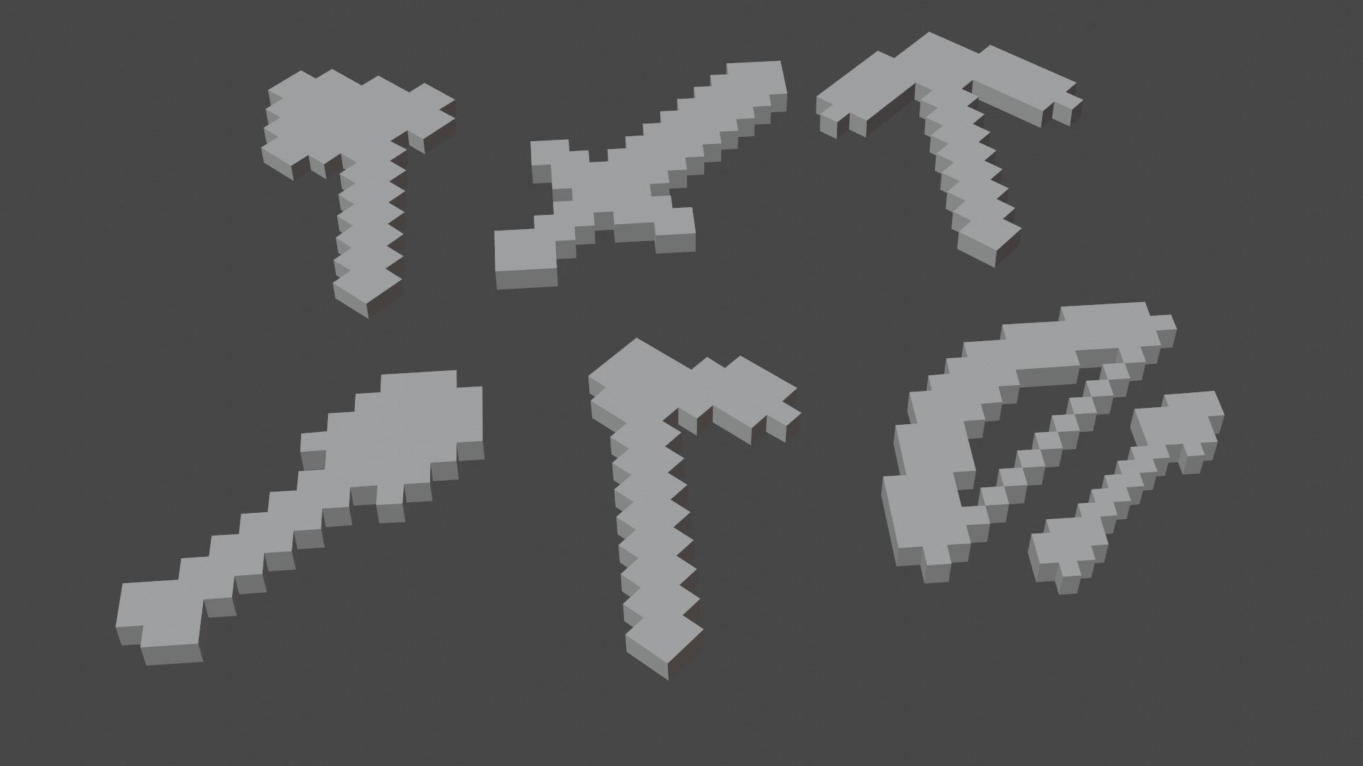 3D model MINECRAFT DIAMOND TOOL PACK 3D MODEL VR / AR / low-poly | CGTrader