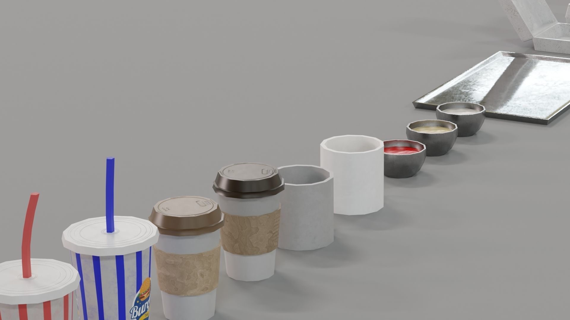 3D model Fast Food Assets VR / AR / low-poly | CGTrader