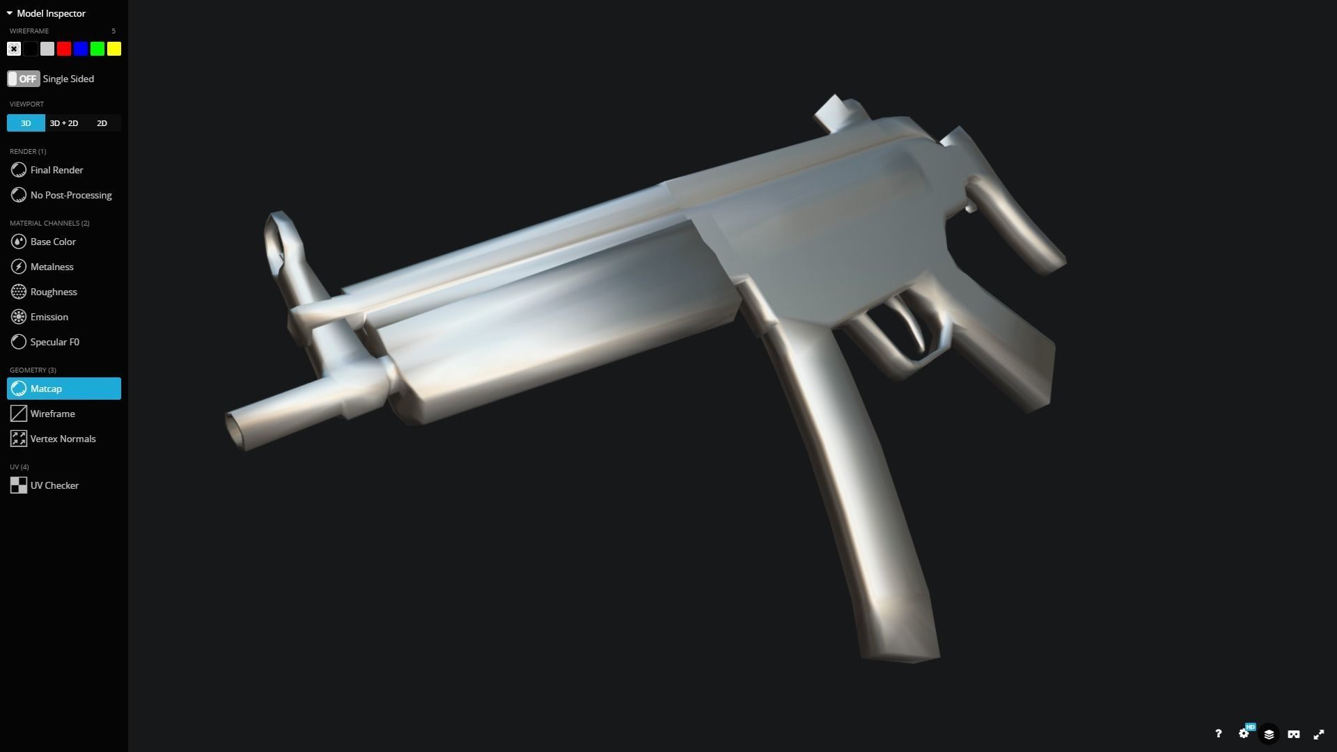 Low Poly MP5 Gun 3D model | CGTrader