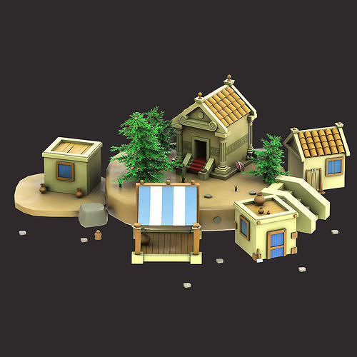 3D model low poly game assets pack 3d model VR / AR / low-poly | CGTrader