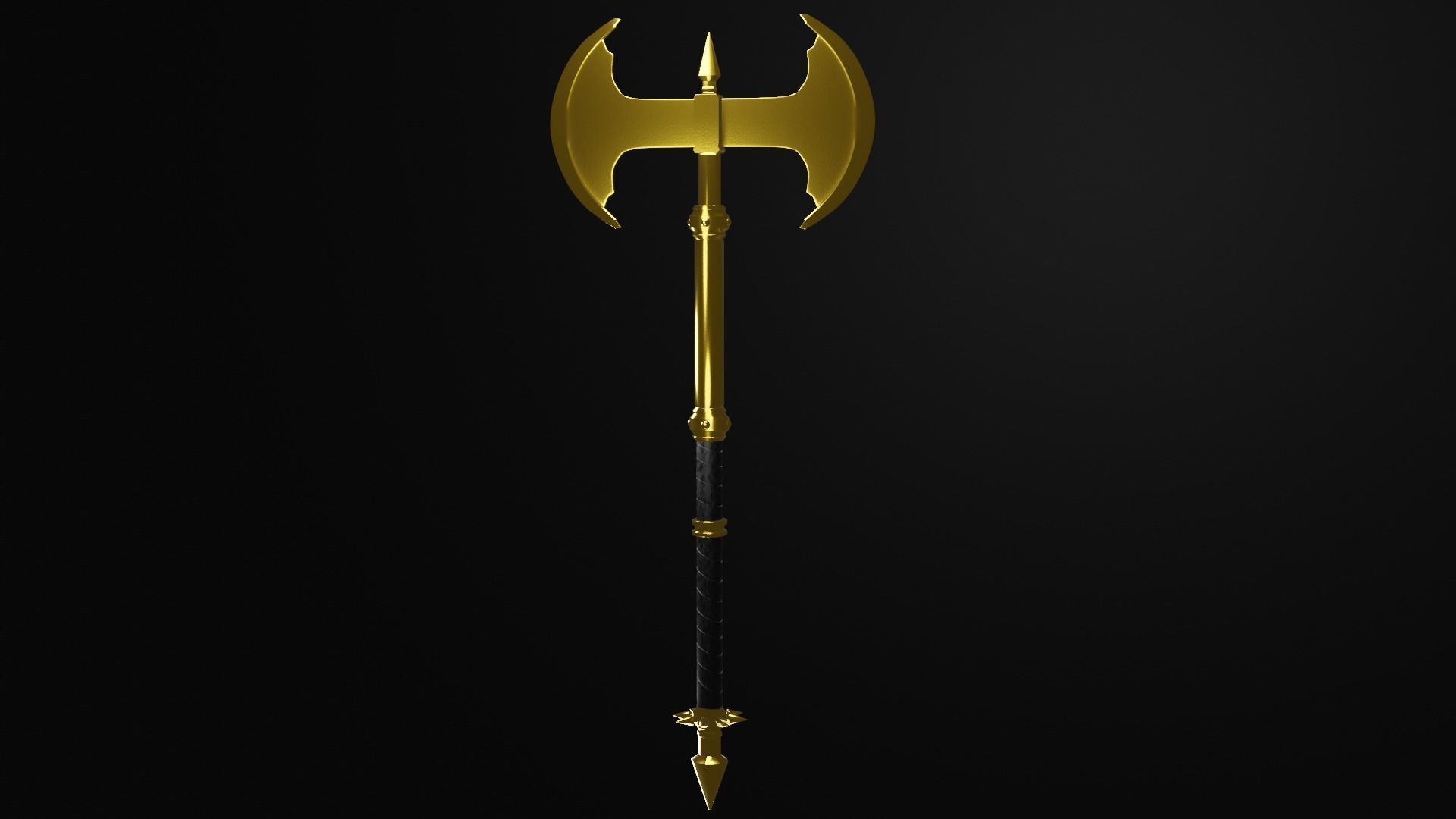 Battle axe - gold edition 3D model | CGTrader