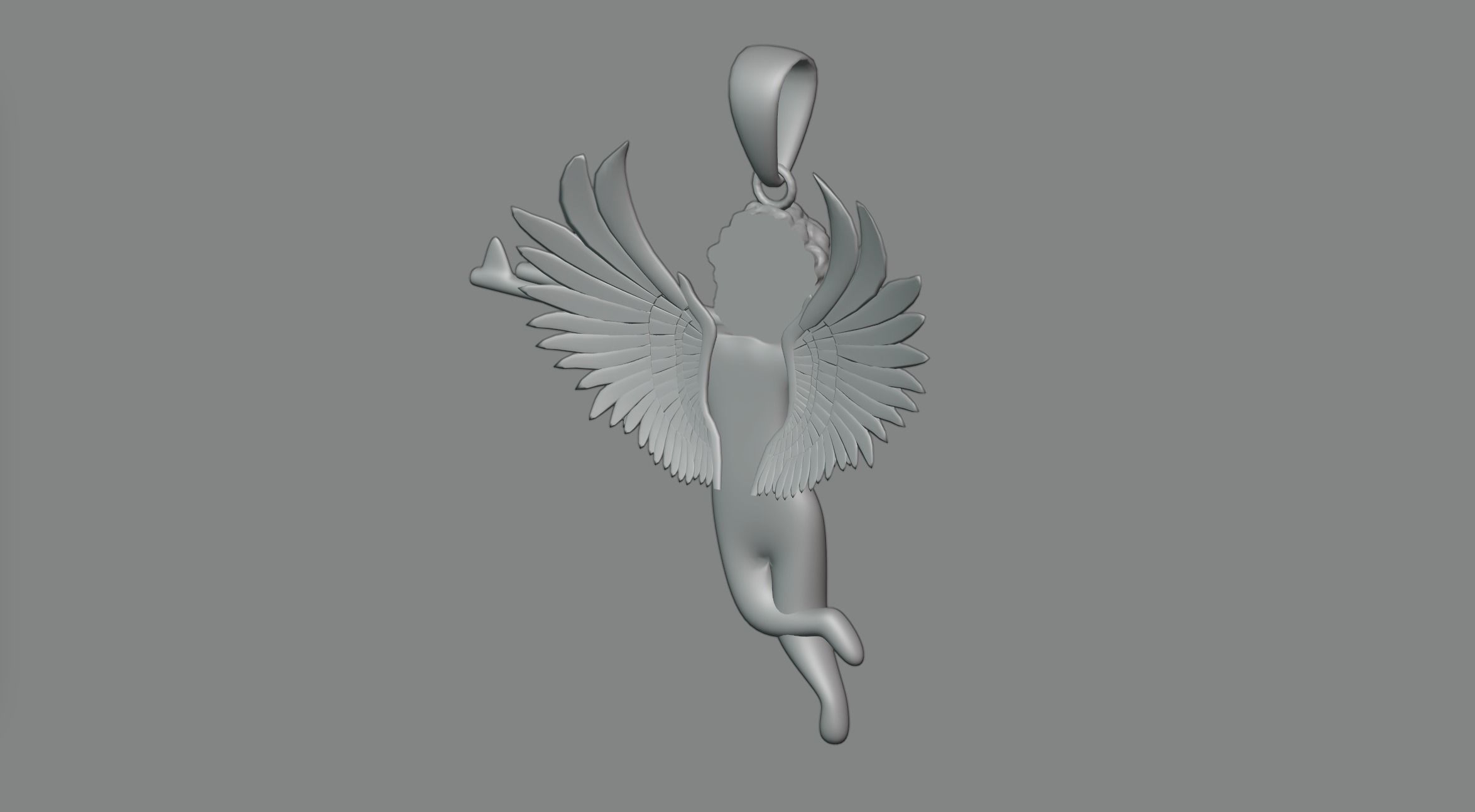 Pendant Angel with a Gun 3D model | CGTrader