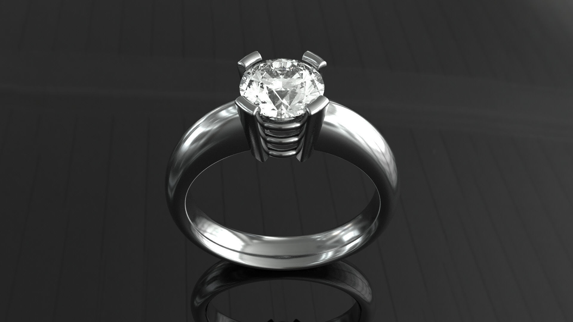 Diamong ring with cast free 3D model 3D printable | CGTrader