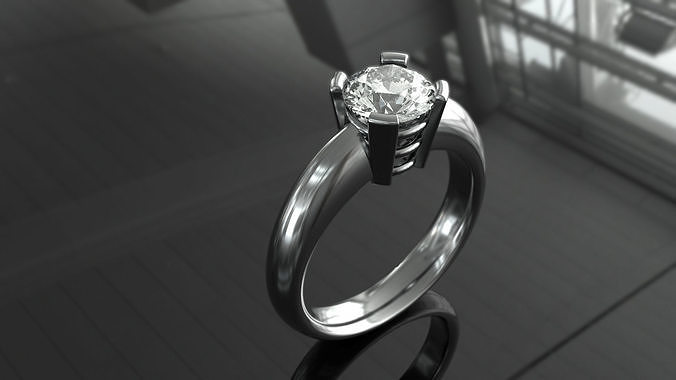 Diamong ring with cast free 3D model 3D printable | CGTrader