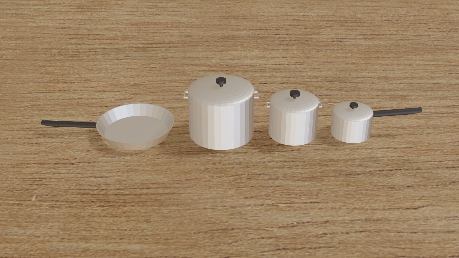 3D model Set of Pots and Pans VR / AR / low-poly | CGTrader