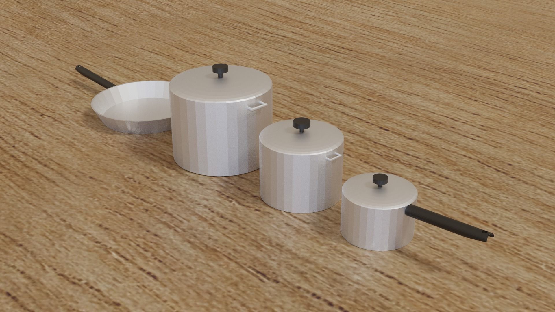 3D model Set of Pots and Pans VR / AR / low-poly | CGTrader