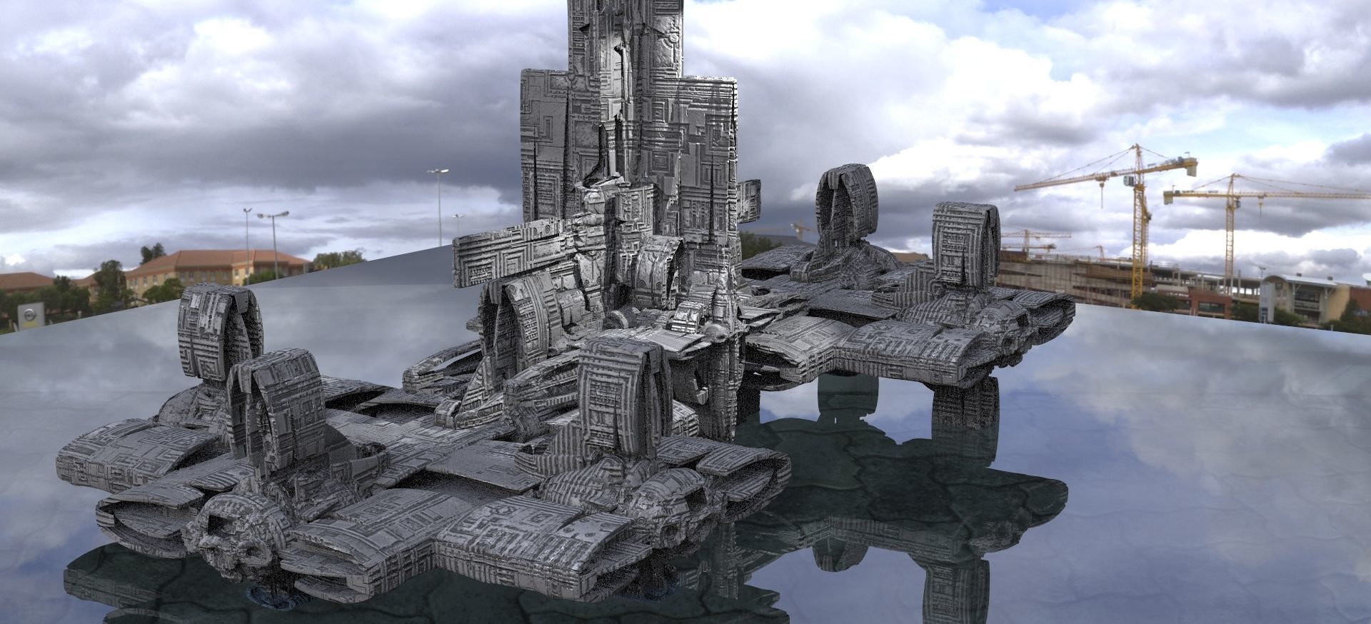 Spaceship spaceport base 3D model | CGTrader