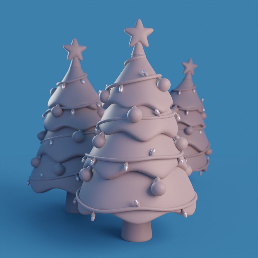 3D model Cartoon Christmas Tree VR / AR / low-poly | CGTrader