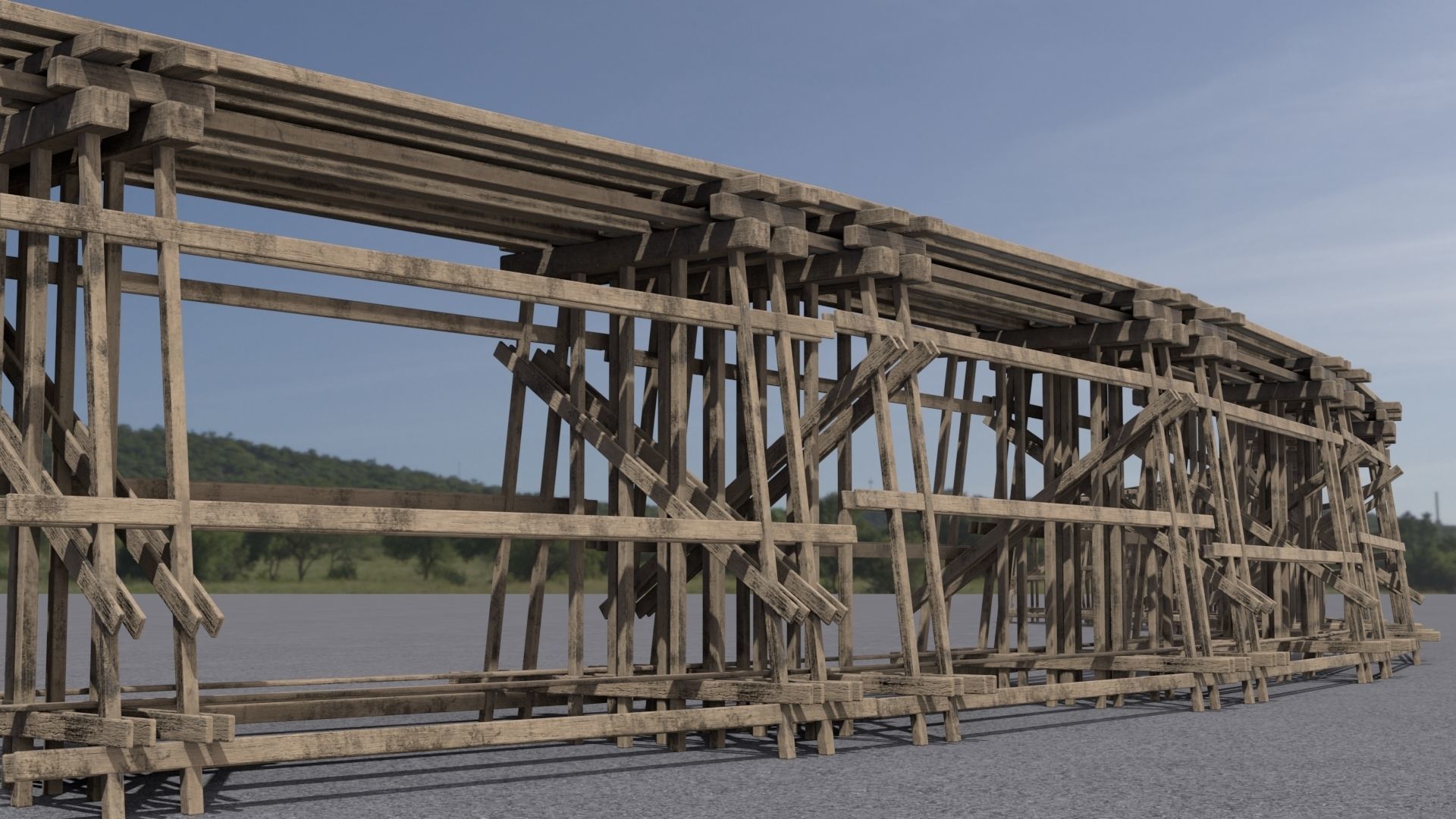 3D model Wooden trestle PBR 4-8K VR / AR / low-poly | CGTrader