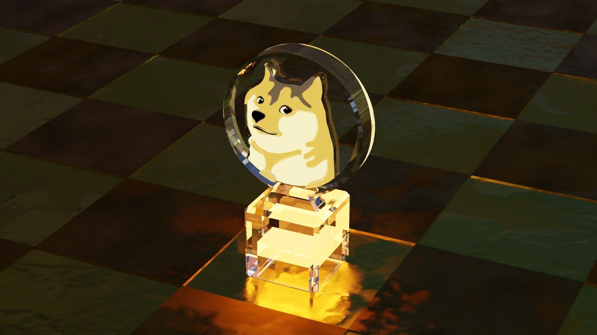 Doge Coin Glass Chess Piece 3D model | CGTrader