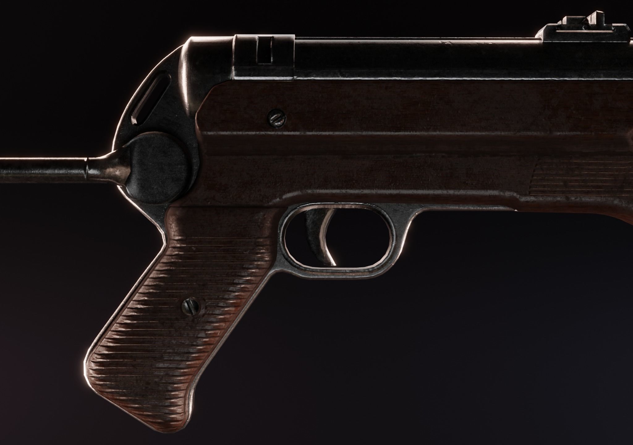 MP 40 - WW2 Submachine Gun - PBR Game Ready Low Poly free VR / AR / low ...