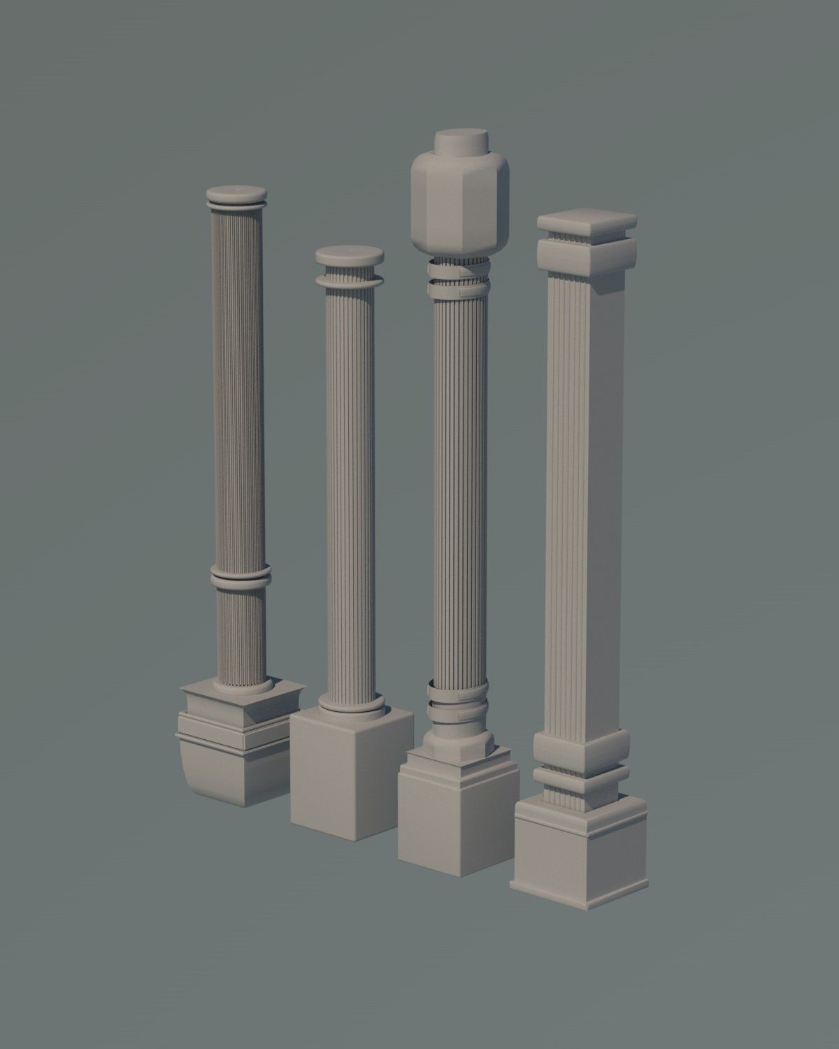 Aesthetic columns 3D model | CGTrader