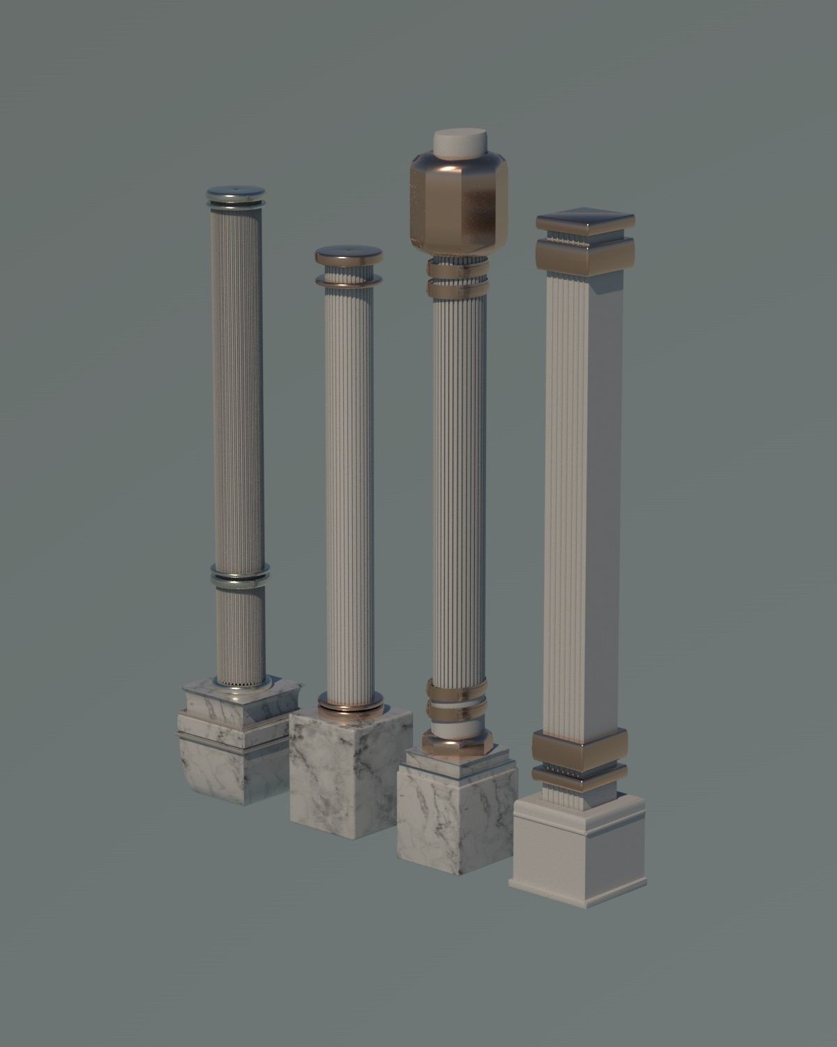 Aesthetic columns 3D model | CGTrader