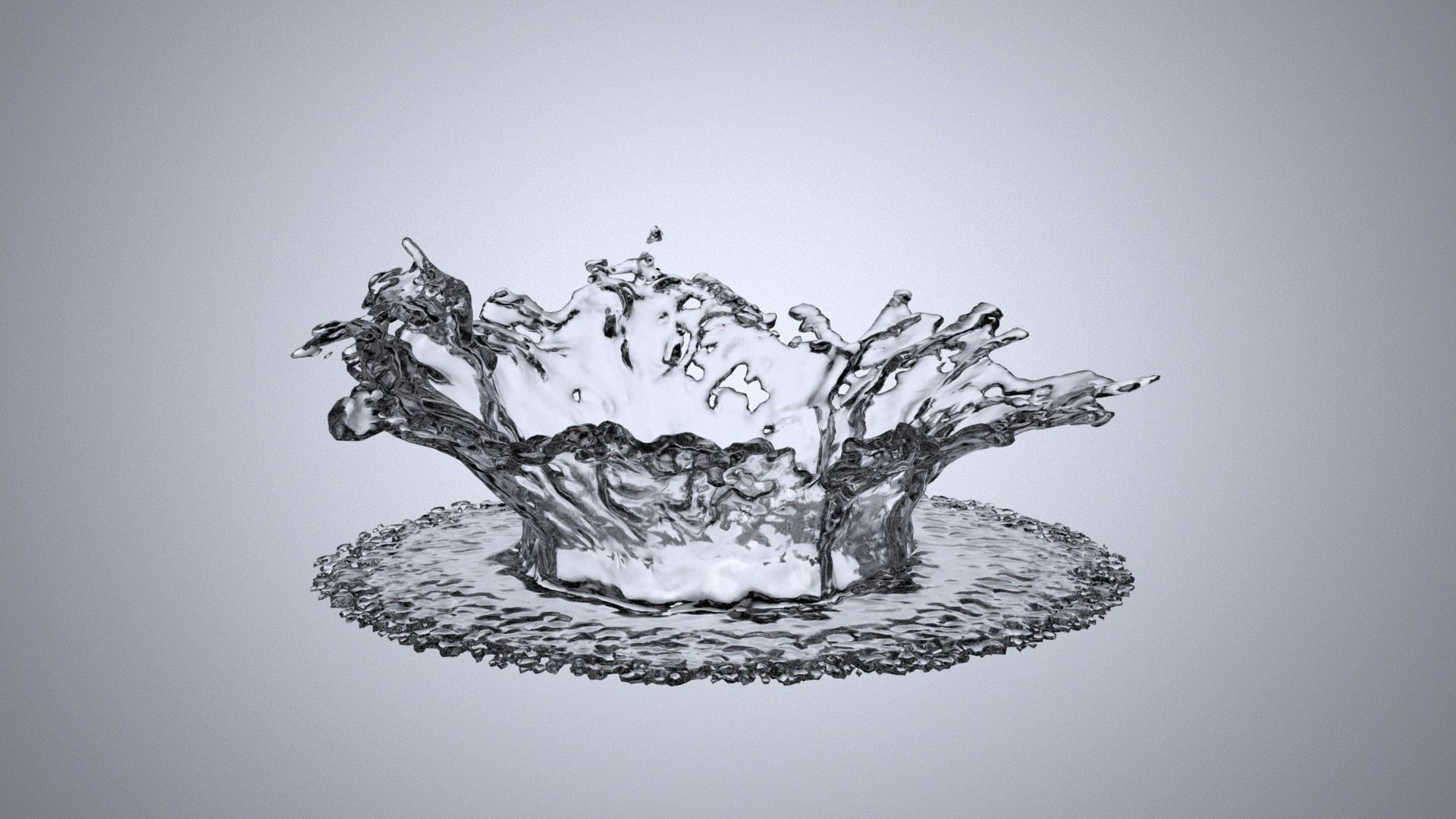 Splash Water 3D Model with Flat Standing Bottom 3D model | CGTrader