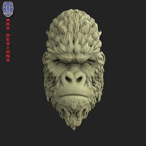 Gorilla 1 bas relief 3D model 3D printable | CGTrader