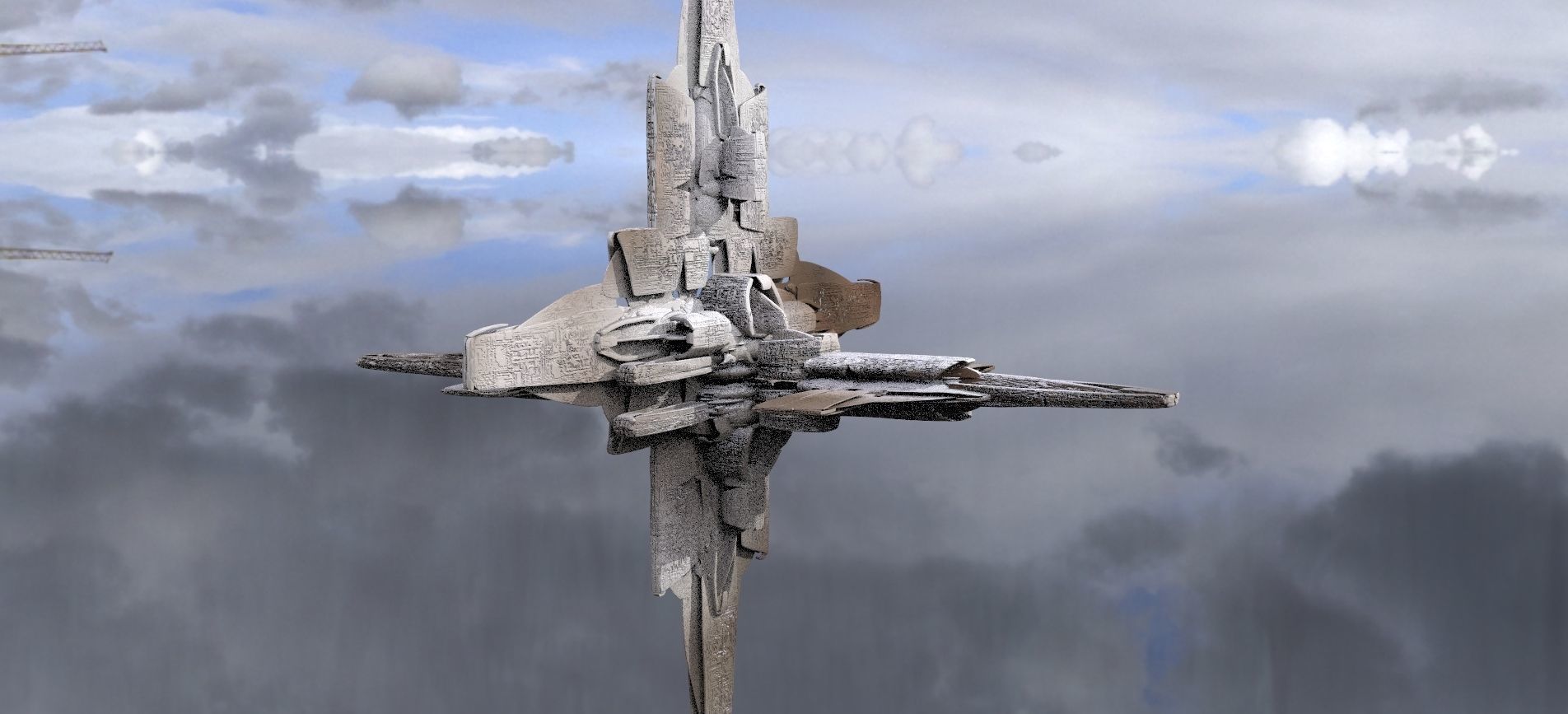Ancient alien Tower Ship 3D model | CGTrader