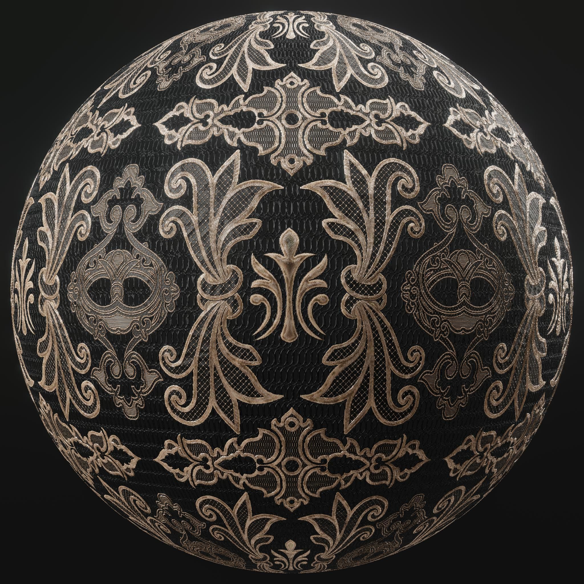 Lace Embroidery 01 - 4K - PBR - PNG - SBSAR - 3 Colors Texture | CGTrader