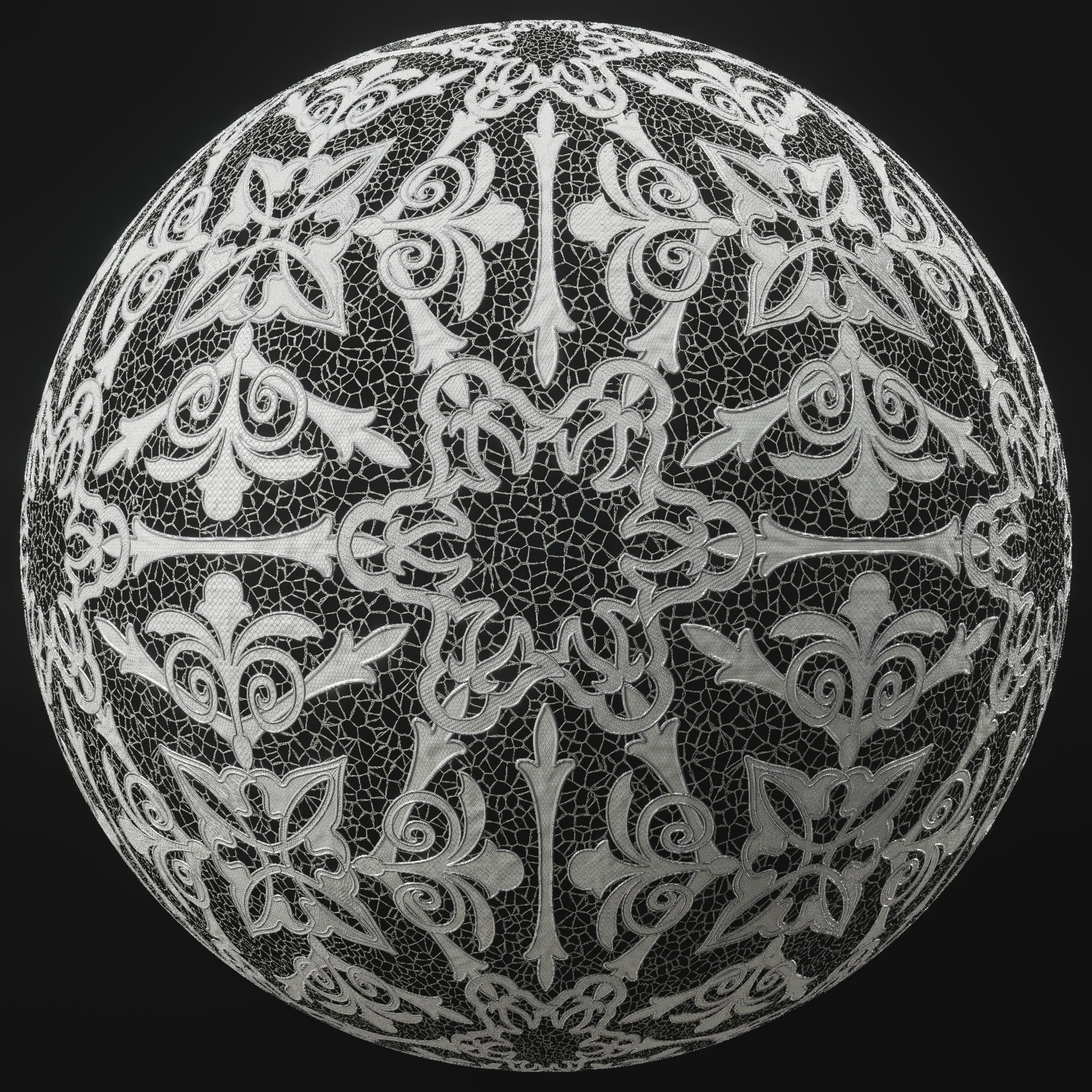 Lace Embroidery 02 - 4K - PBR - PNG - SBSAR - 3 Colors Texture | CGTrader