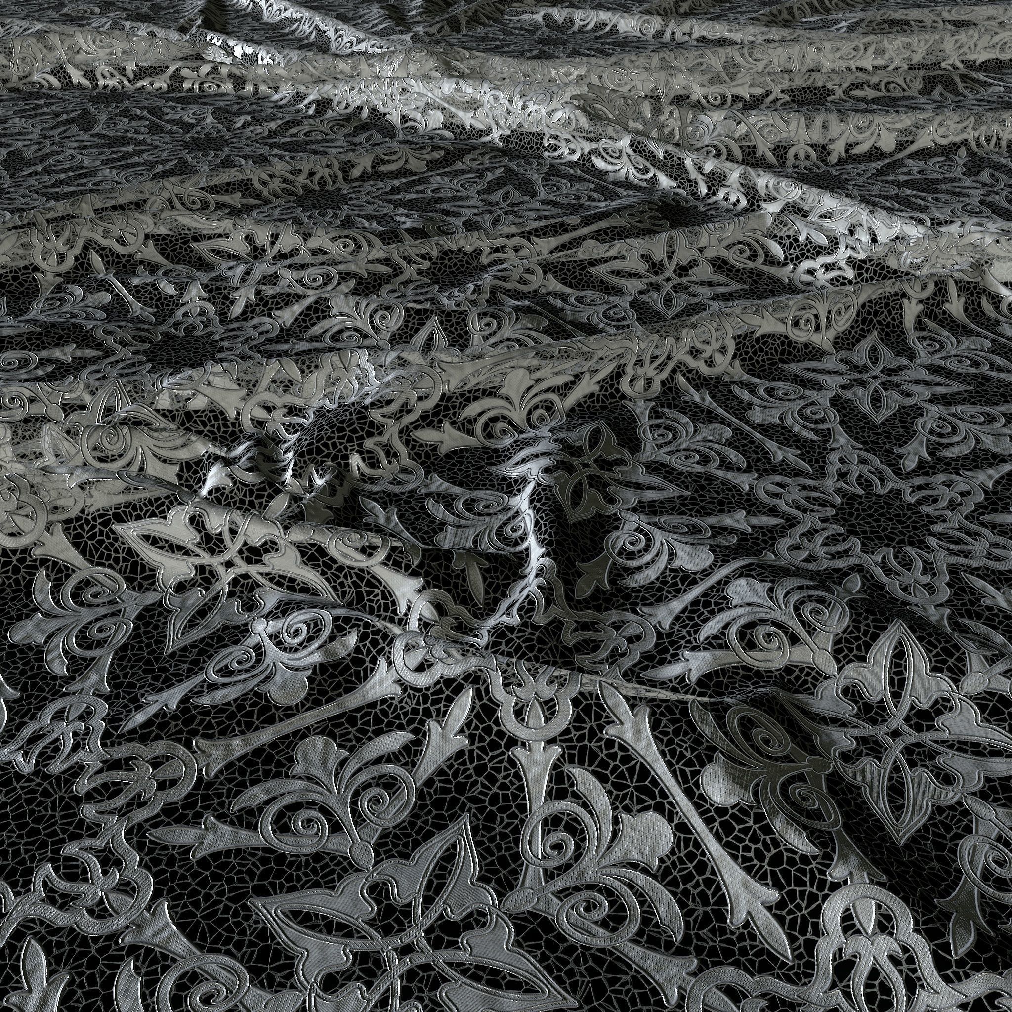 Lace Embroidery 02 - 4K - PBR - PNG - SBSAR - 3 Colors Texture | CGTrader