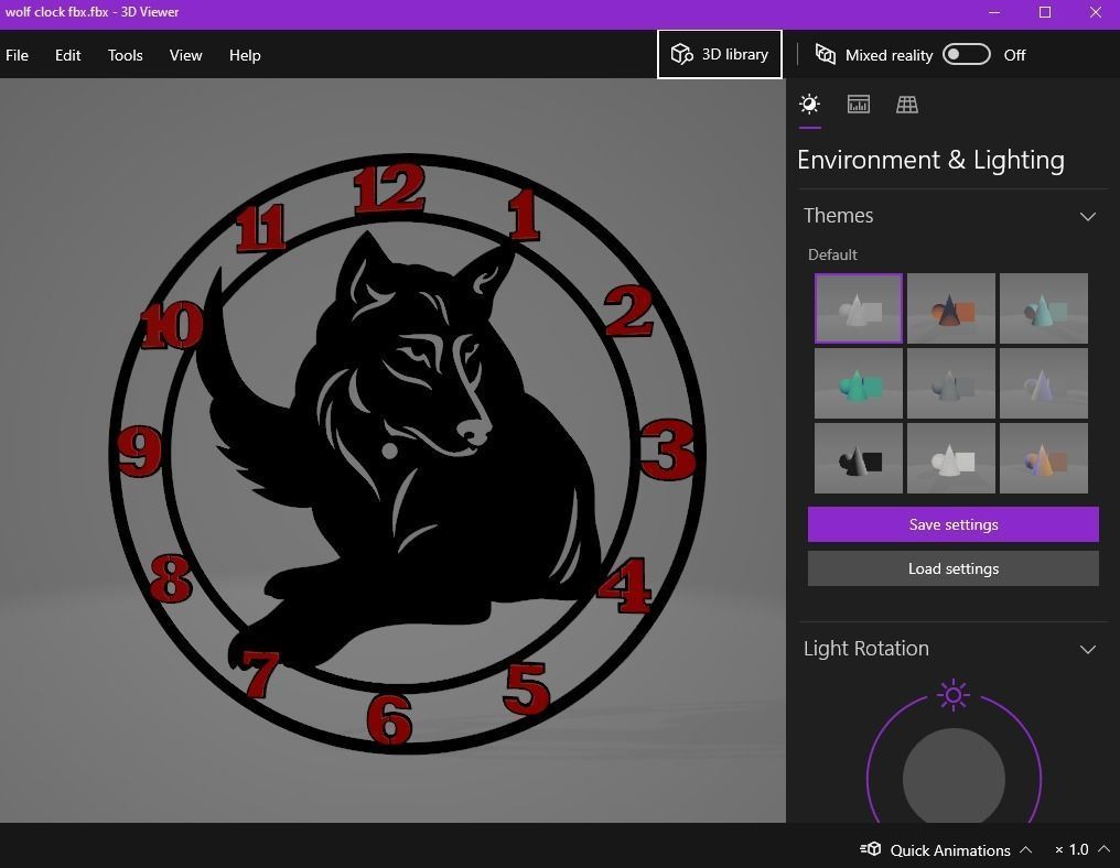 wolf wall clock 3D model 3D printable | CGTrader