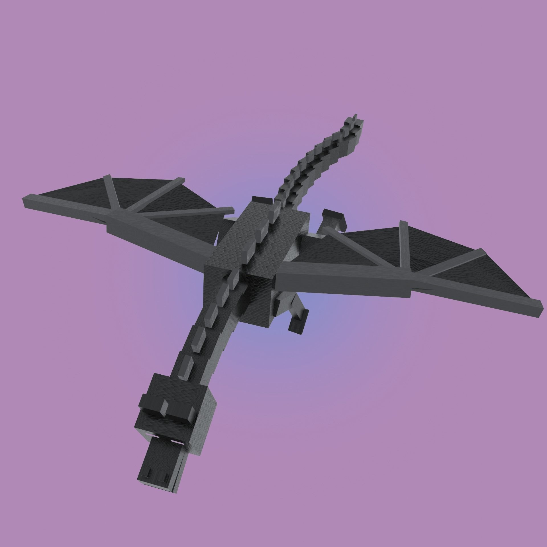 3D model Ender Dragon good textures low-poly game-ready PBR VR / AR ...