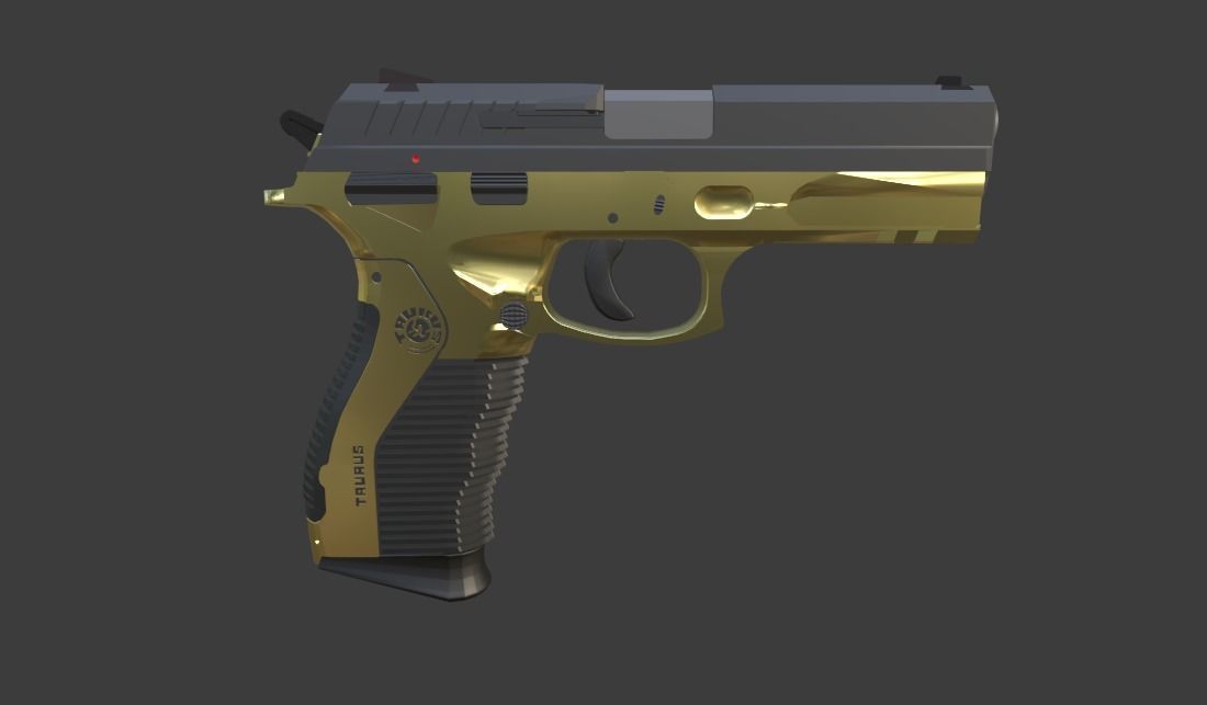 Gold Gun with easy animation 3D model animated | CGTrader