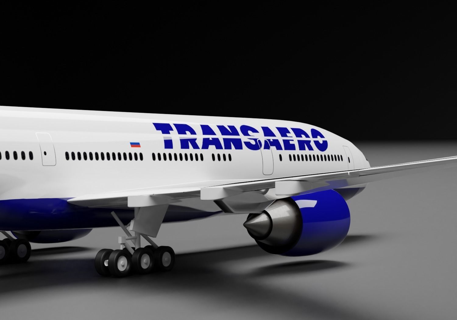 Boeing 777-200 Transaero Livery 3D model | CGTrader