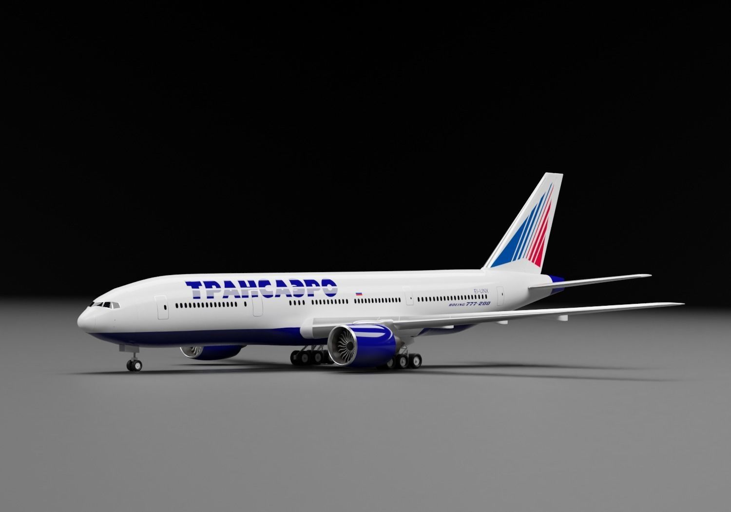 Boeing 777-200 Transaero Livery 3D model | CGTrader