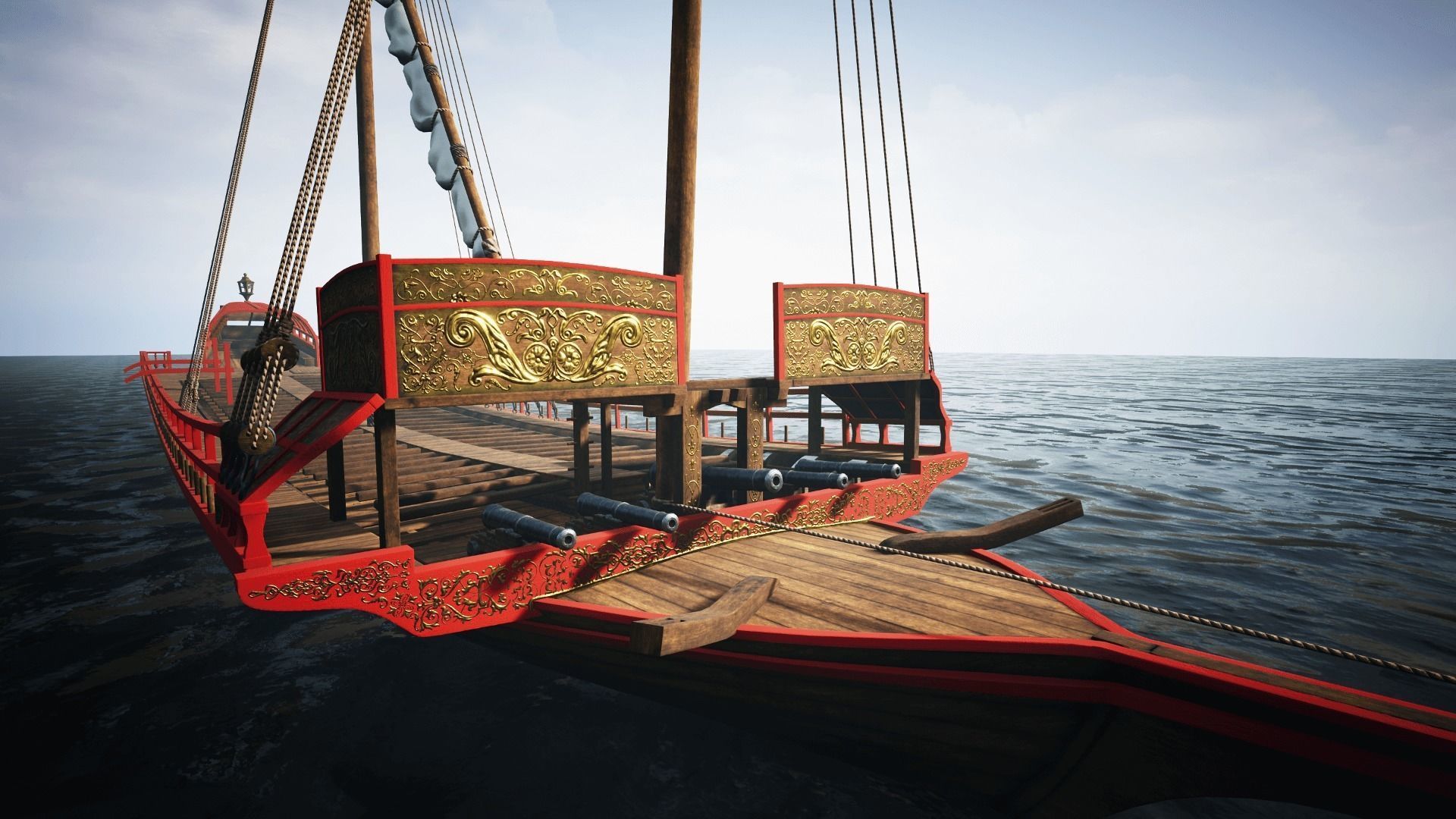 3D model Medieval Galley VR / AR / low-poly | CGTrader