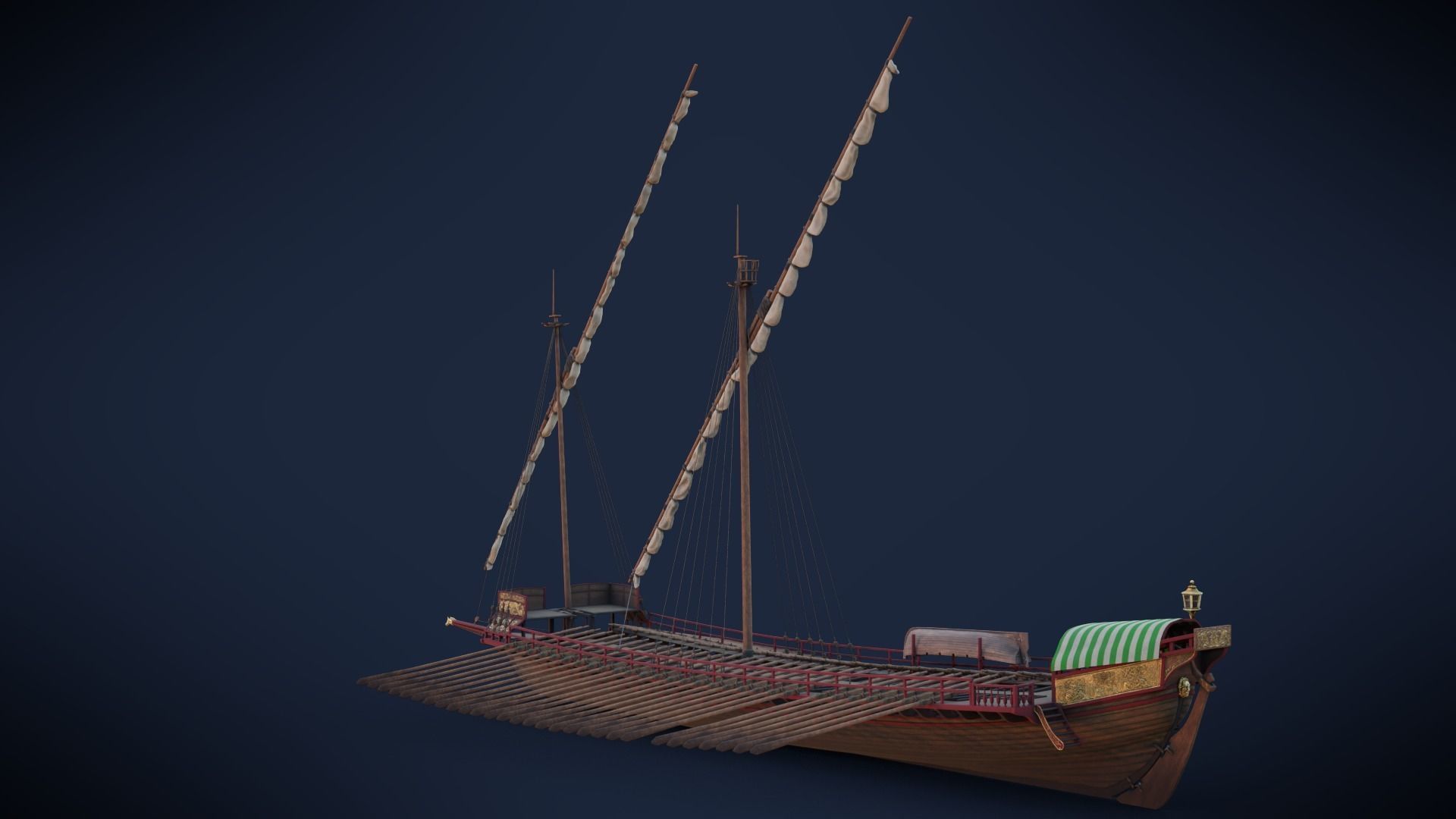 3D model Medieval Galley VR / AR / low-poly | CGTrader