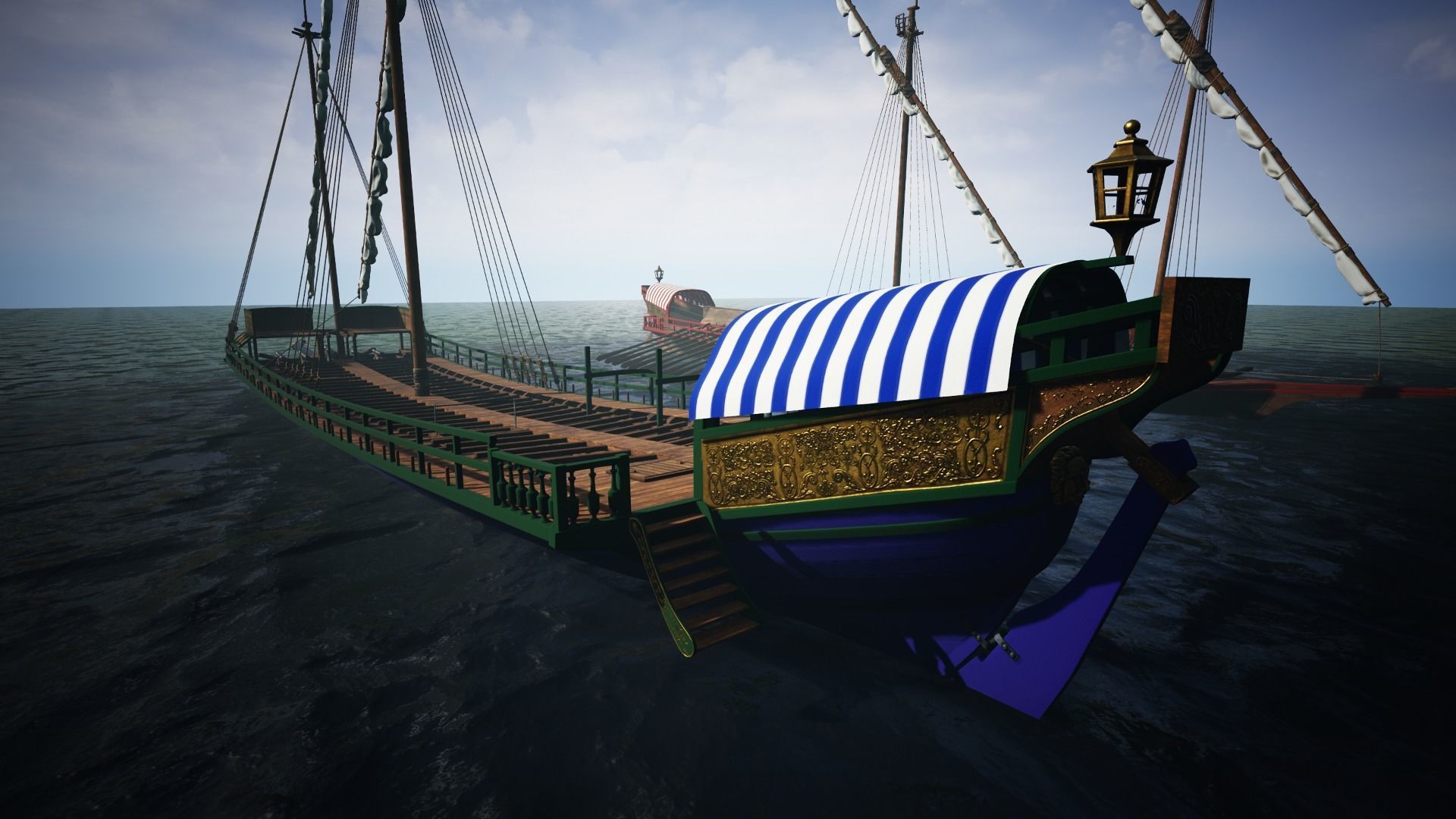 3D model Medieval Galley VR / AR / low-poly | CGTrader